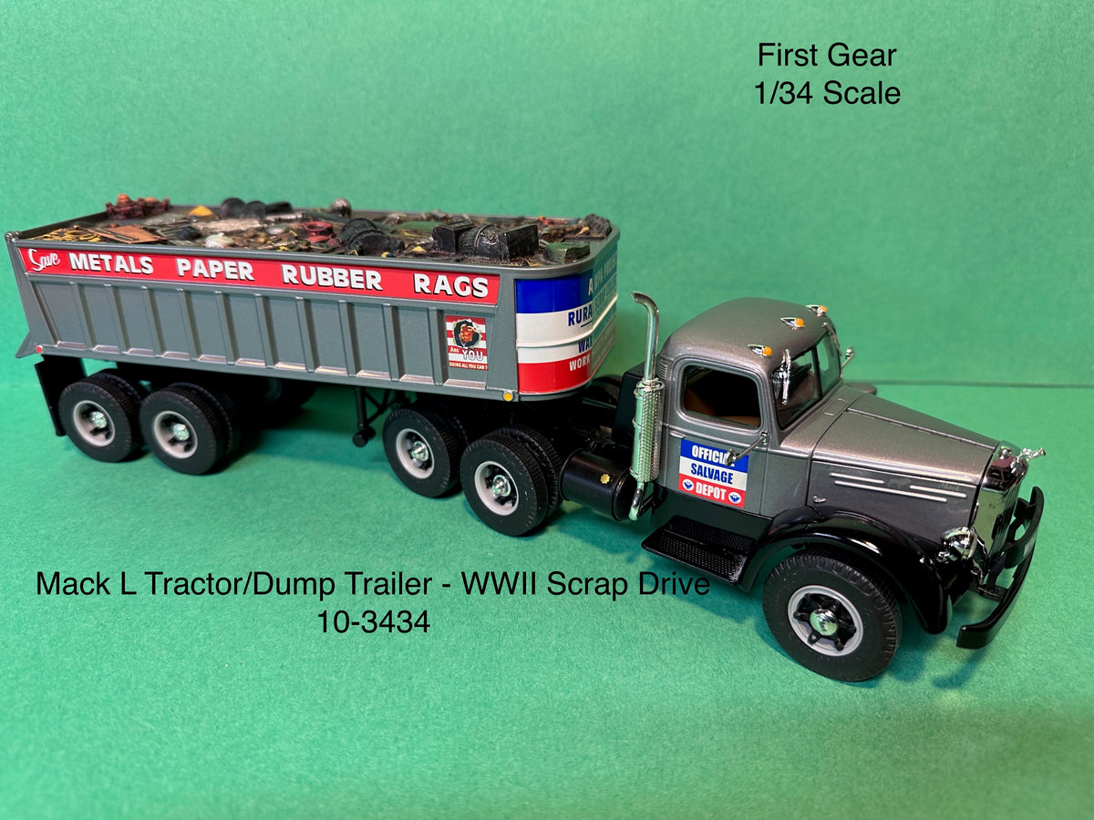 First Gear Mack L Series Tractor w/ Dump Trailer 1942 Scrap Drive – The ...