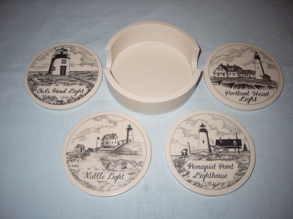 Scrimshaw Lighthouses of Maine Coaster Set – The Cape Cod Store