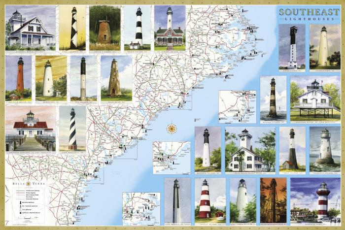 Southeast Lighthouses Map – The Cape Cod Store
