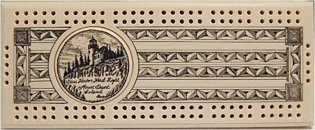 Scrimshaw Bass Harbor Head Lighthouse Cribbage Board – The Cape Cod Store