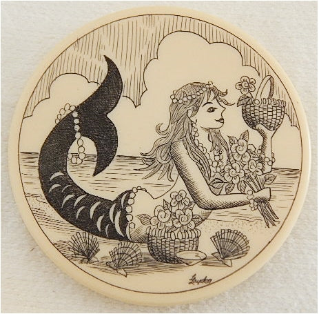 Scrimshaw Cahoon Mermaid Magnet – The Cape Cod Store