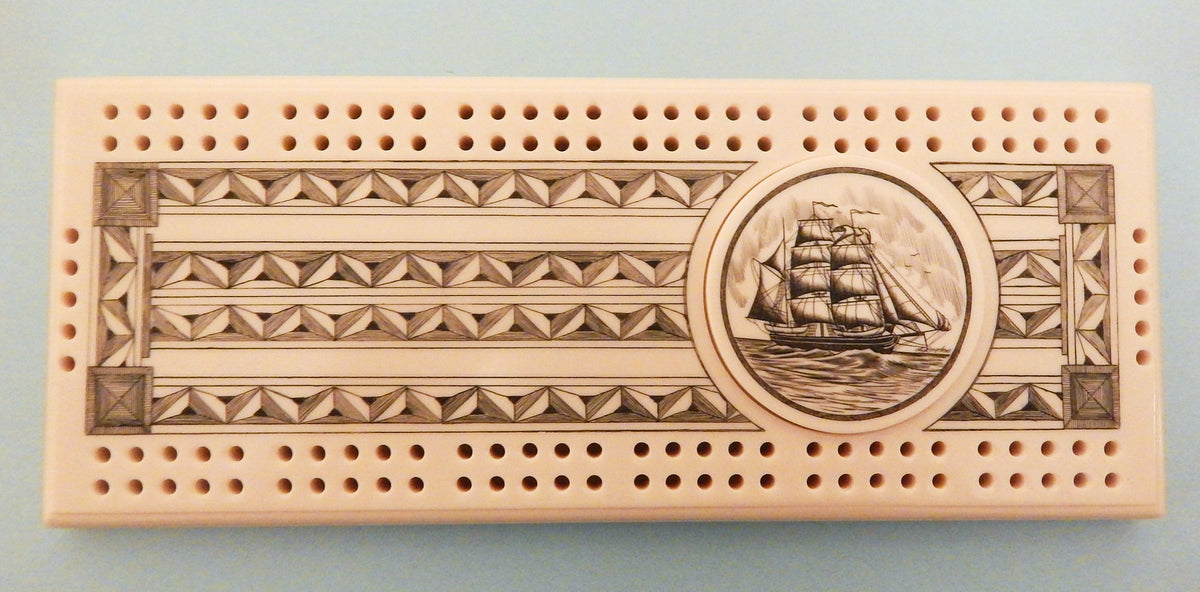 Scrimshaw Clipper Ship Cribbage Board – The Cape Cod Store